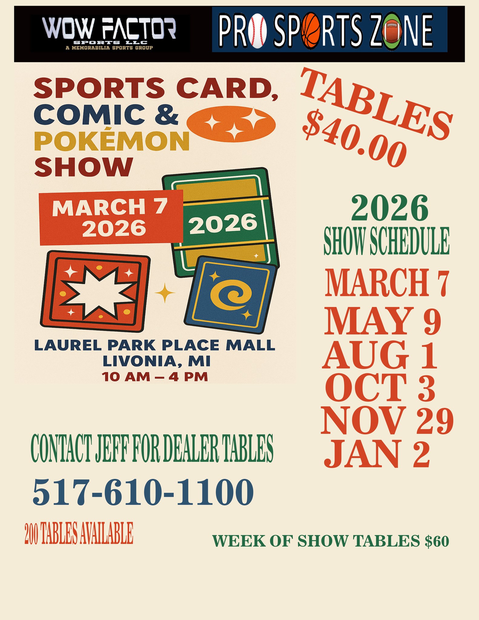 Sports Card, Comic & Pokemon Show by Jeff - Livonia, MI | TCG Shows Near Me